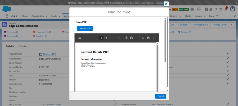 Generating and Attaching PDFs in Salesforce using Visualforce, Apex, and Aura Components ...